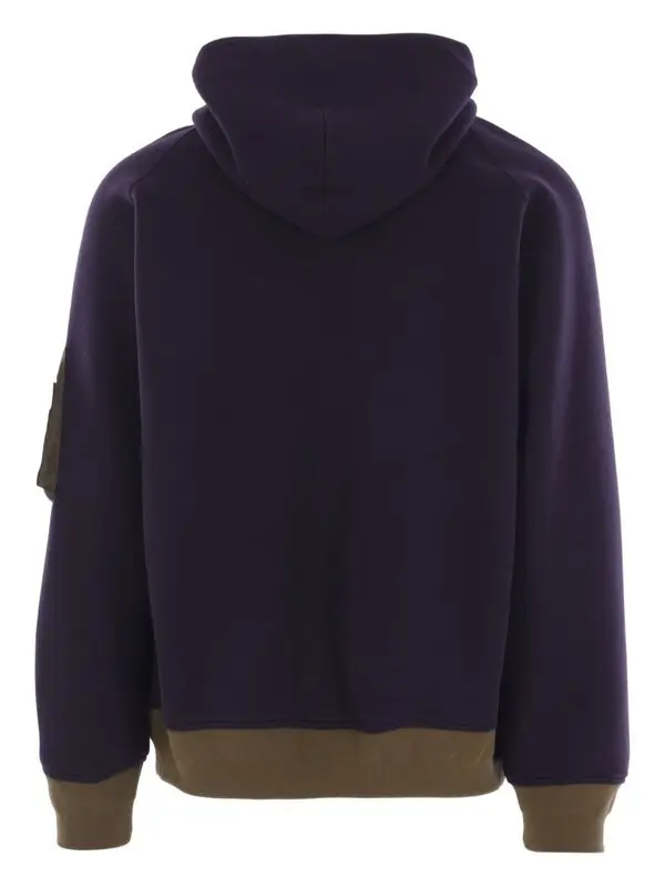 Sacai Cotton Zip-up Hoodie With Paneled Detailing