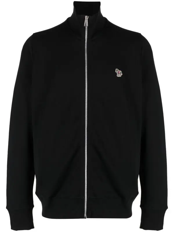Paul Smith Zebra Logo Zip Up Cotton Sweatshirt