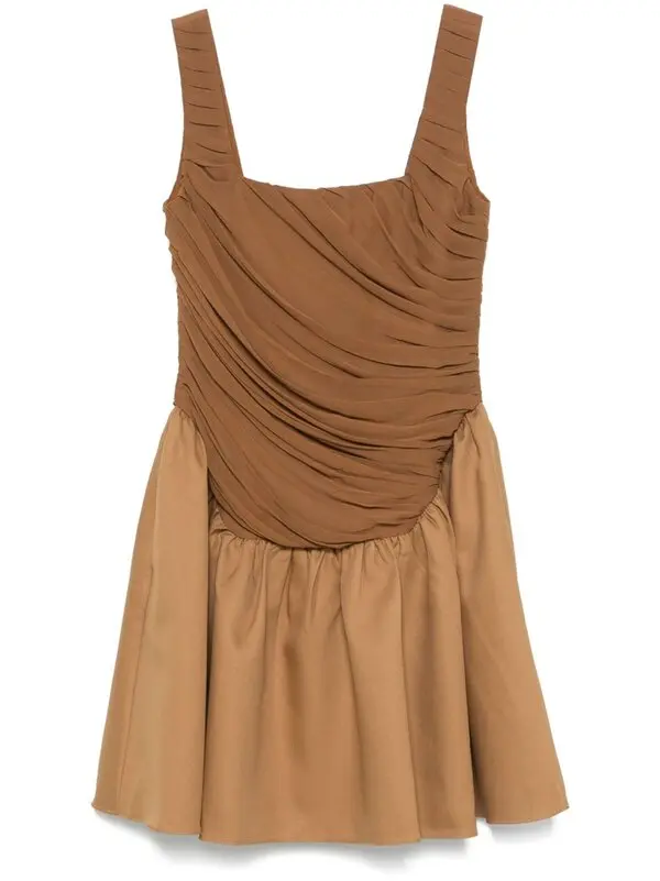 ABADIA Kaya Dress With Square Neckline And Ruched Details