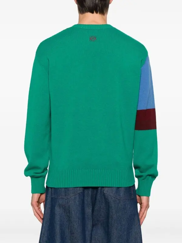 Loewe Wool Color-blocked Crewneck Sweater