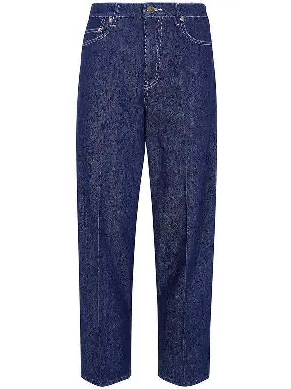 Fabiana Filippi Denim Jeans With Front Embroidery - Blue
