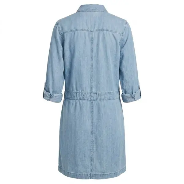 MODENAIRE Denim Mini Dress Structured Button Front