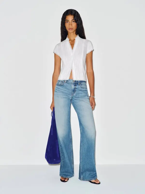 REFORMATION Esti Linen Top - Ivory