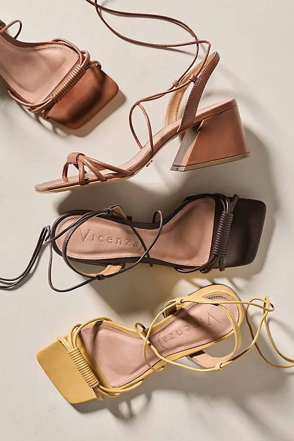 VICENZA Love Letter Wrap Heels - Tan