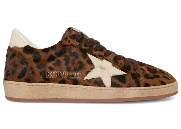 GOLDEN GOOSE Ball Star Leopard Print Sneakers
