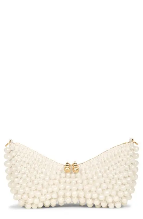 Cult Gaia Mercier Beaded Clutch - Ivory