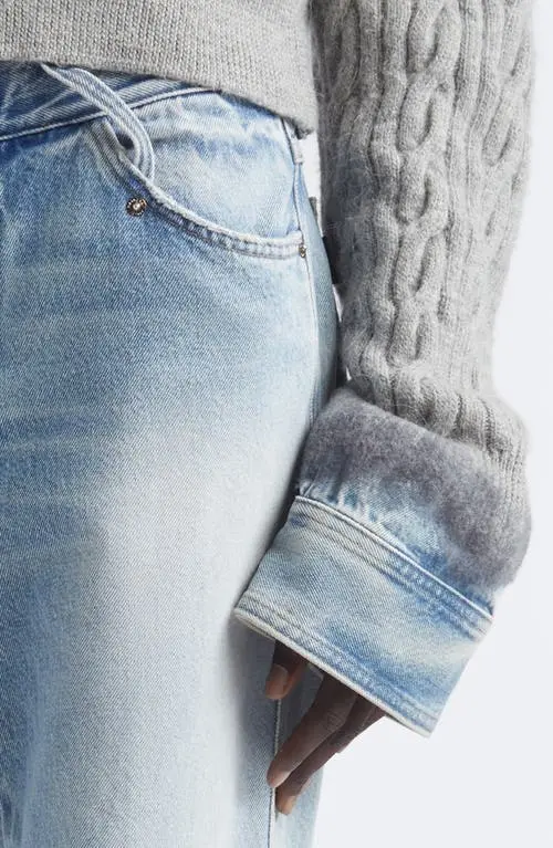 HAIKURE Lisa Distressed Slim Straight Leg Jeans