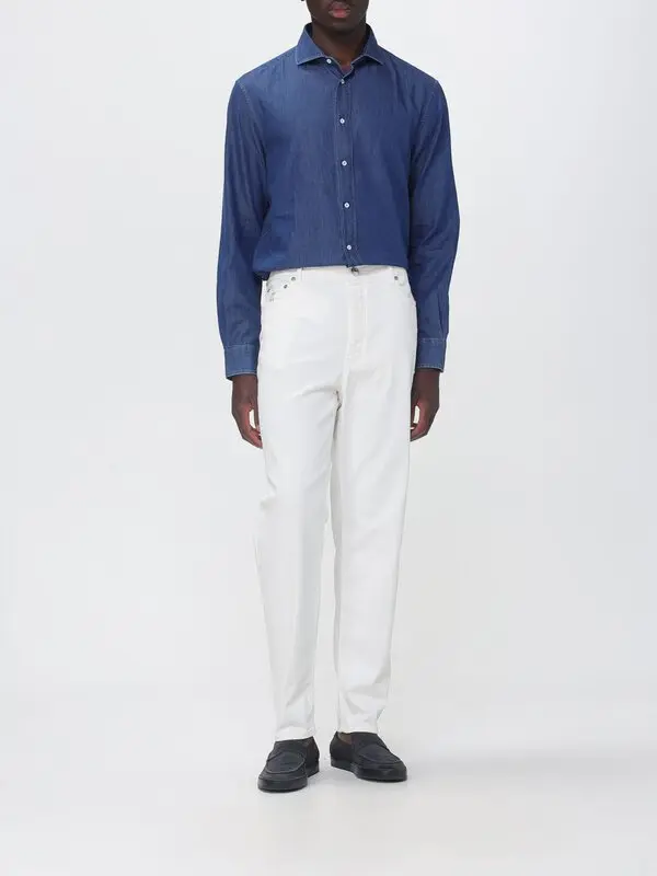 Brunello Cucinelli Slim Fit Cotton Shirt With French Collar