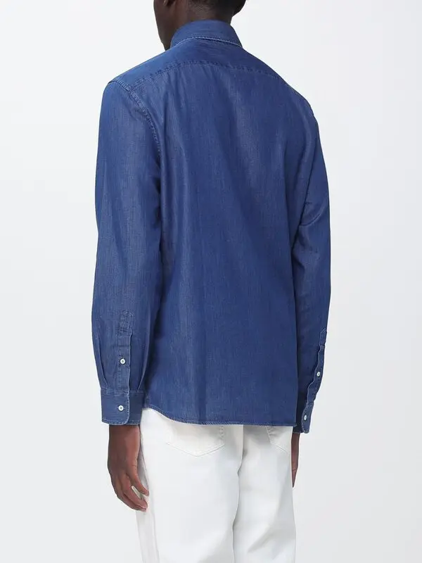 Brunello Cucinelli Slim Fit Cotton Shirt With French Collar