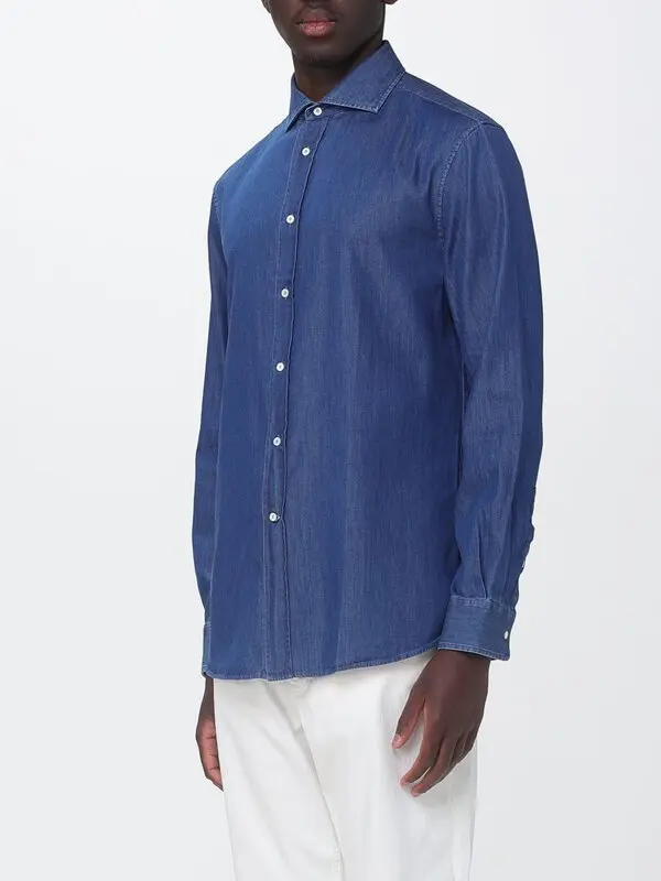 Brunello Cucinelli Slim Fit Cotton Shirt With French Collar