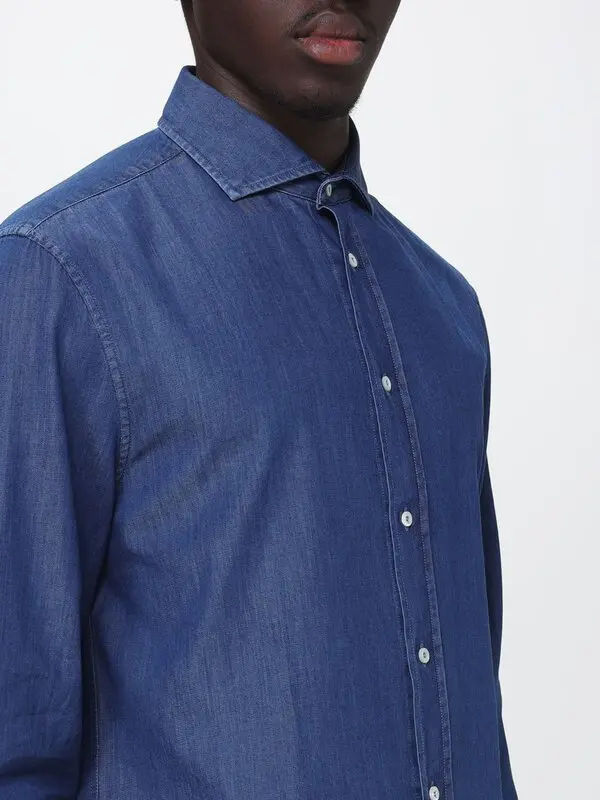 Brunello Cucinelli Slim Fit Cotton Shirt With French Collar