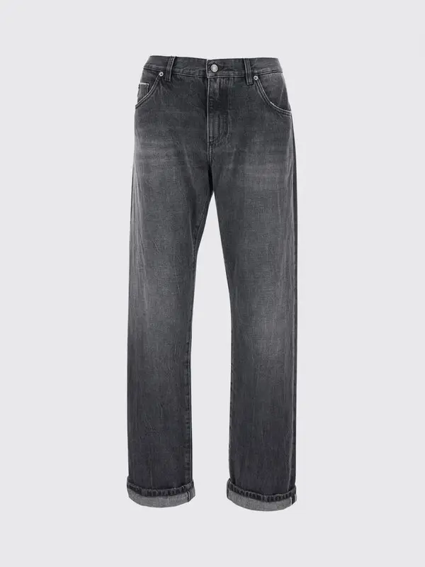 Dolce & Gabbana Straight Fit Five-pocket Jeans With Logo Plaque