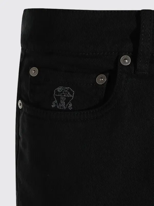 Brunello Cucinelli Straight Fit Five-pocket Jeans In Cotton Denim - Black