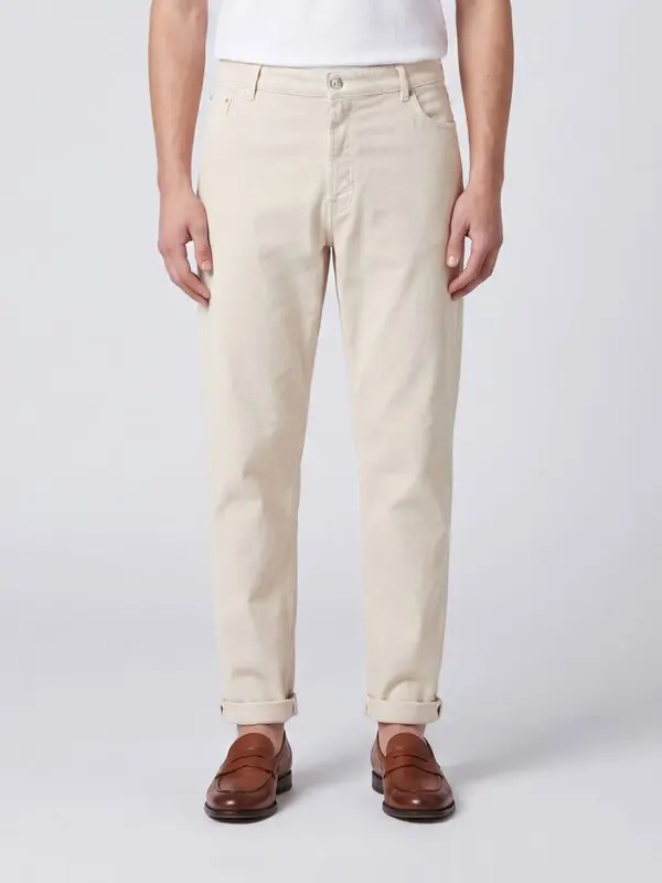 Brunello Cucinelli Straight Fit Five-pocket Jeans - White 1