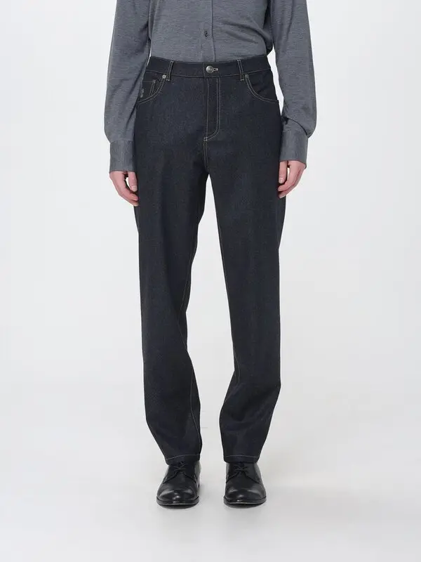 Brunello Cucinelli Wool Felt Five-pocket Straight-leg Trousers - Grey