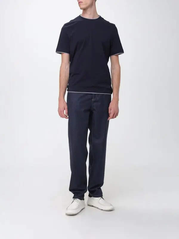 Brunello Cucinelli Five-pocket Straight-leg Trousers Crafted In Wool Felt - Navy