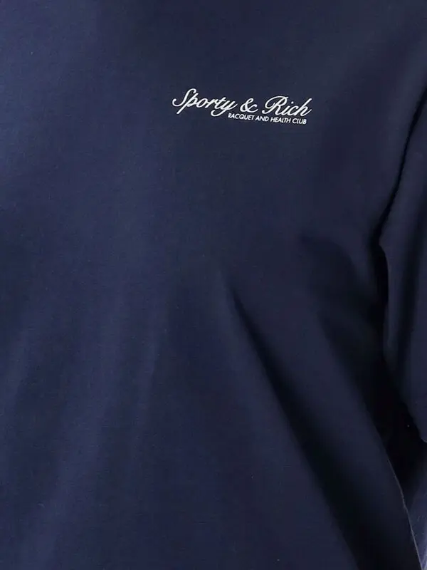 SPORTY & RICH Cotton T-shirt With Graphic Detail