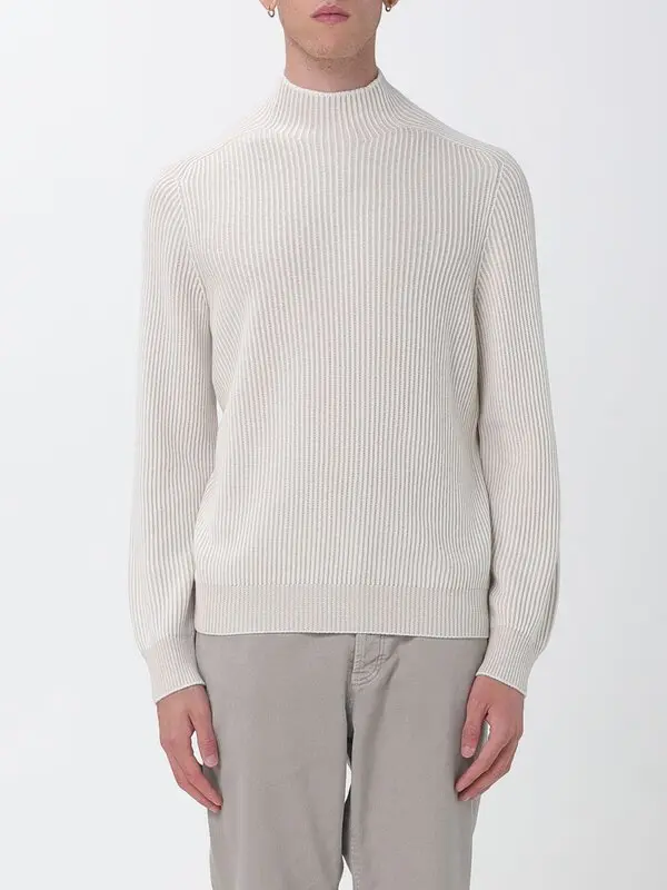 Brunello Cucinelli High-neck Ribbed Cashmere Jumper - Sand