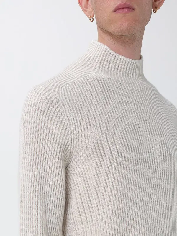Brunello Cucinelli High-neck Ribbed Cashmere Jumper - Sand