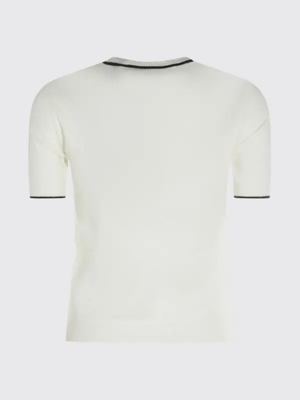 Valentino Garavani Wool Crew Neck Jumper With Bow And Vlogo Signature - Ivory