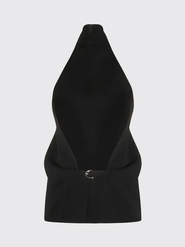 Khaite Off-the-shoulder Halterneck Crêpe Turtleneck Top - Black