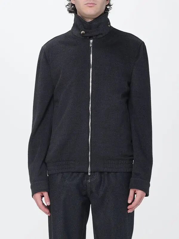 Brunello Cucinelli High Neck Wool Bomber Jacket - Charcoal
