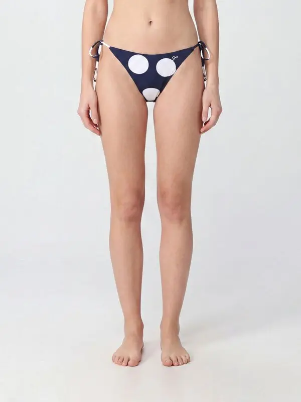 Jacquemus Polka Dot Low-rise Bikini Bottoms With Tie-side Fastenings - Blue