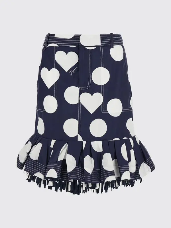 Jacquemus High-waisted Polka Dot And Heart Midi Skirt With Ruffle Hem