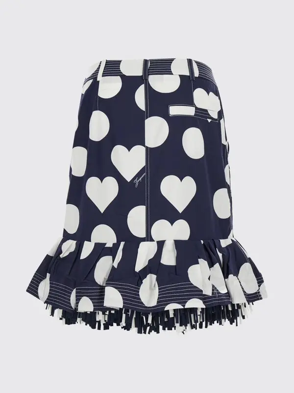 Jacquemus High-waisted Polka Dot And Heart Midi Skirt With Ruffle Hem