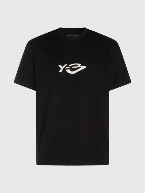 Y3 Cotton Crewneck T-shirt With Contrast Logo Print On The Back