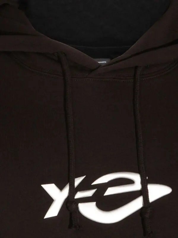 Y3 Cotton Hoodie With Drawstring And Kangaroo Pocket