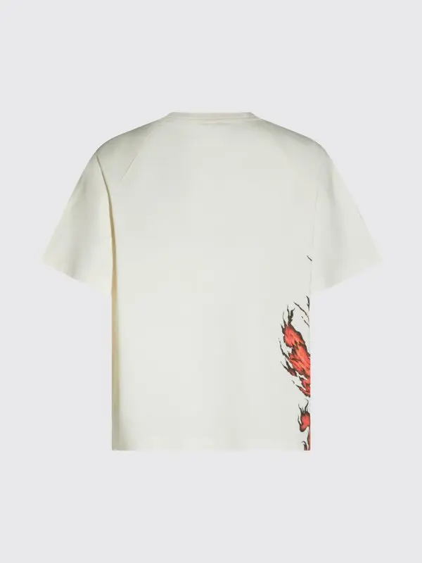 Y3 Cotton Crewneck T-shirt With Contrast Graphic Print On The Chest