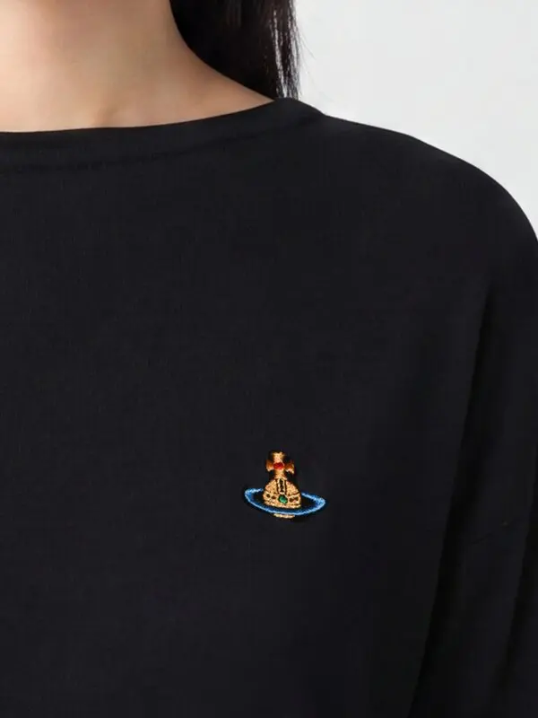 VIVIENNE WESTWOOD Slim Fit Stretch-viscose T-shirt With Embroidered Orb Logo