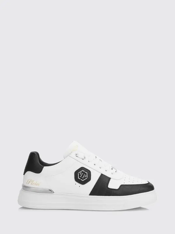 Philipp Plein Low-top Smooth Leather Sneakers With Hexagon Logo - White 1