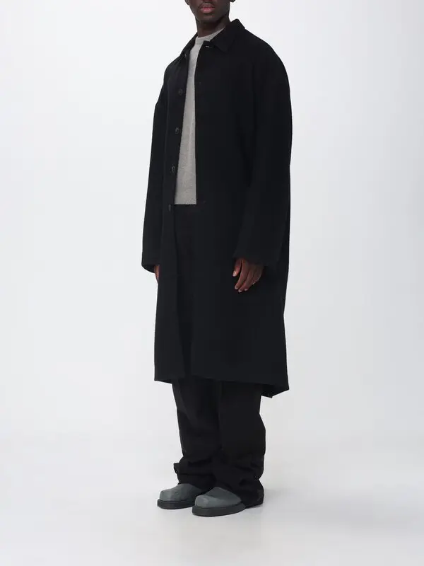 Rick Owens Single-breasted Merino Wool Long Coat