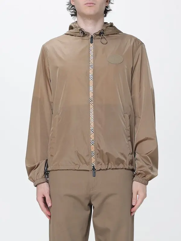 Burberry Vintage Check Nylon Hooded Windbreaker Jacket - Brown