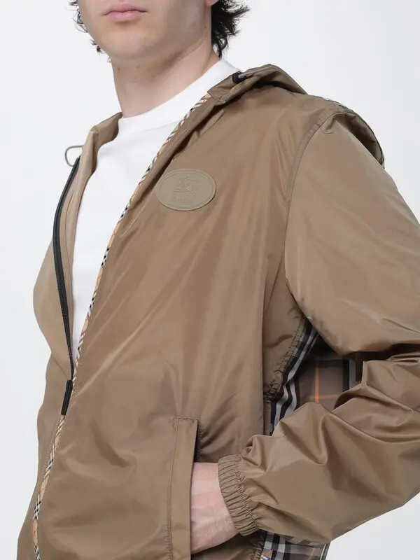 Burberry Vintage Check Nylon Hooded Windbreaker Jacket