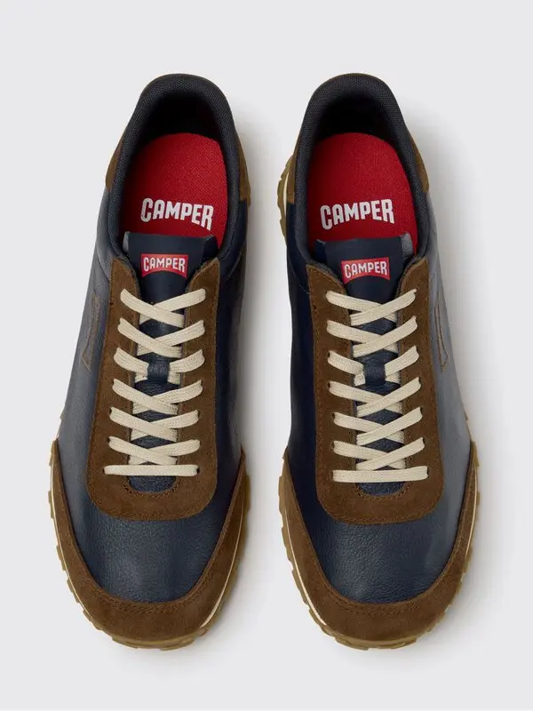 Camper Two-tone Leather And Suede Sneakers With Vibram Sole