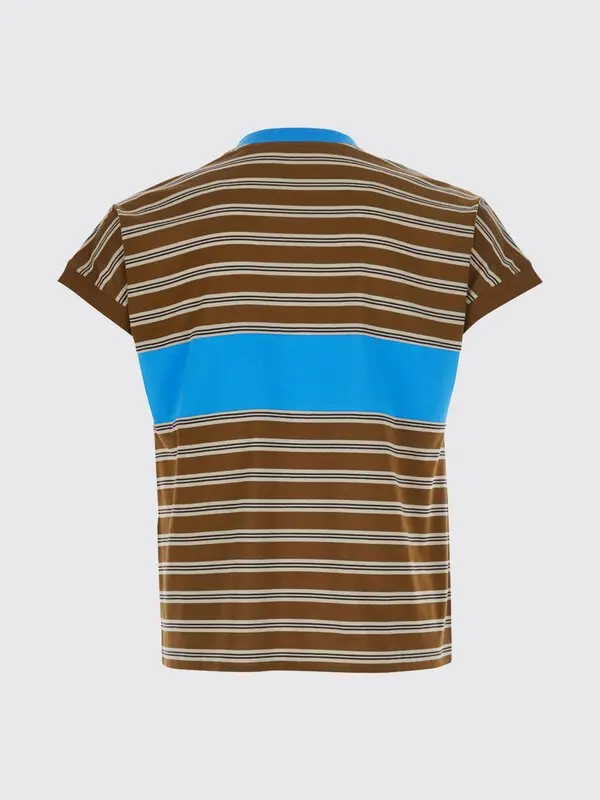 Versace Striped Cotton T-shirt With Crew Neck And Contrast Trims - Hazel