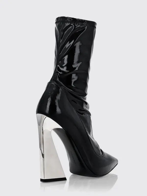 Philipp Plein Patent-effect Stretch Almond-toe High Heel Ankle Boots