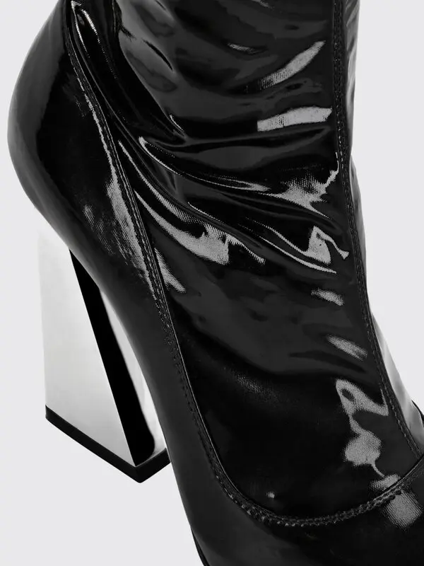 Philipp Plein Patent-effect Stretch Almond-toe High Heel Ankle Boots