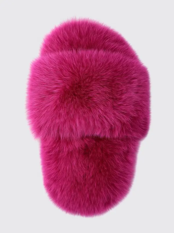 Philipp Plein Fur Slide Sandals With Low Heel - Fuchsia