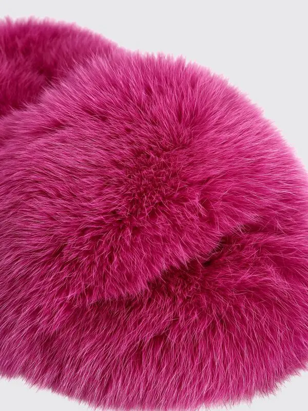 Philipp Plein Fur Slide Sandals With Low Heel - Fuchsia
