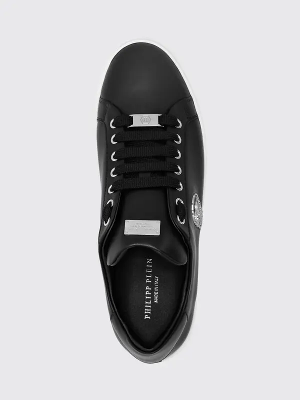 Philipp Plein Skull Appliqué Smooth Leather Low-top Sneakers - White 1