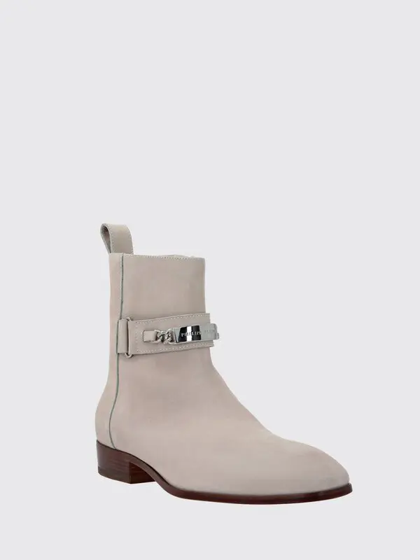 Philipp Plein Suede Ankle Boots With Side Zip
