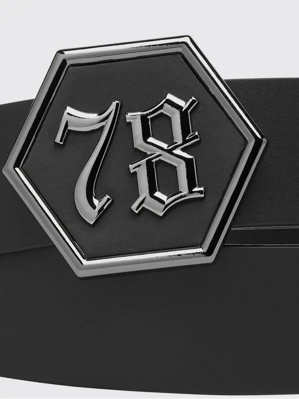 Philipp Plein Adjustable Smooth Leather Belt With Metal Buckle