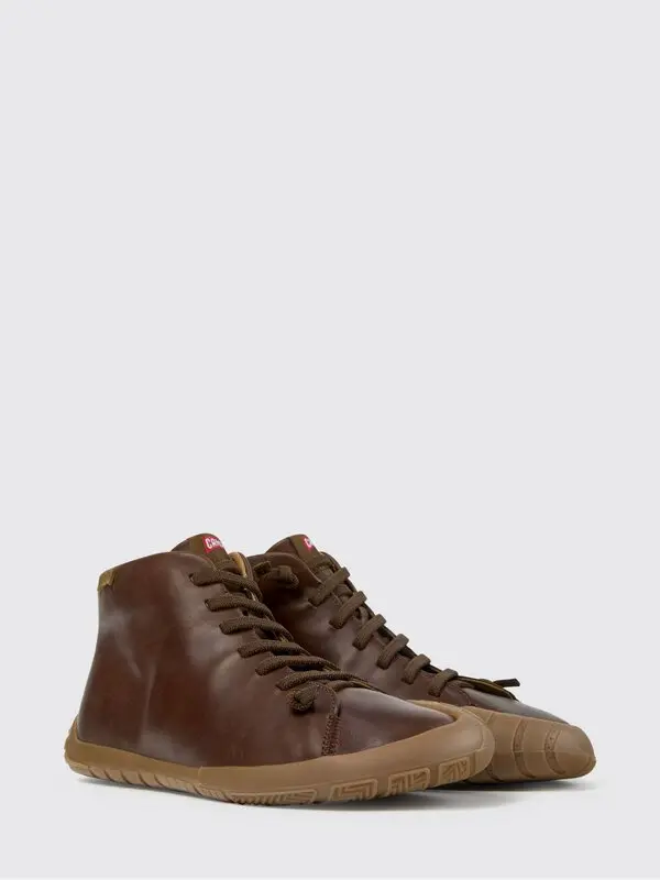 Camper Peu Path+ Smooth Leather Ankle Boots With Elastic Laces And Zip