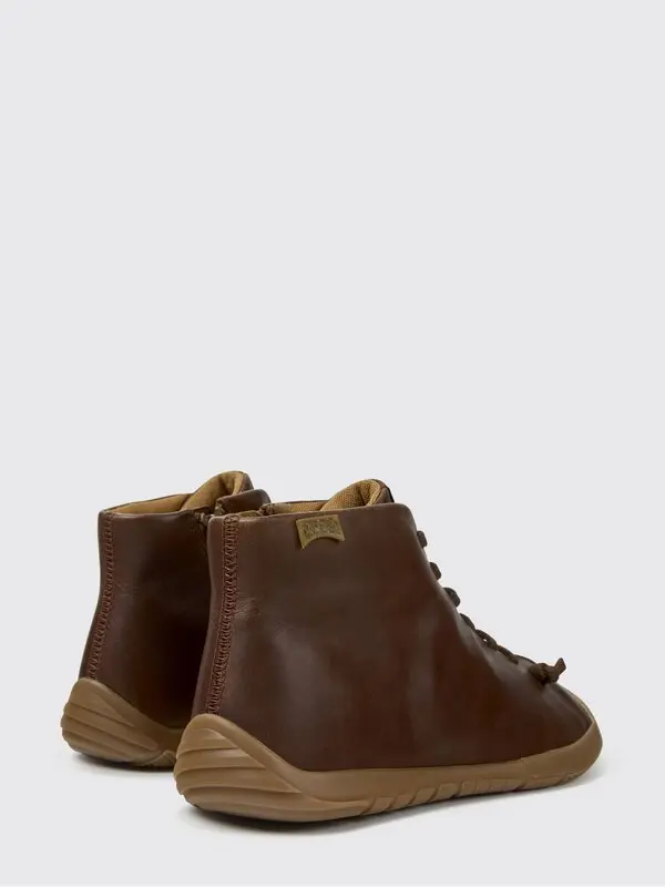 Camper Peu Path+ Smooth Leather Ankle Boots With Elastic Laces And Zip