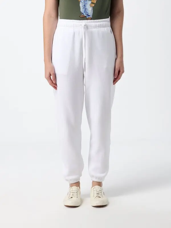Polo Ralph Lauren Straight-leg Cotton Jogging Trousers With Embroidered Logo - White