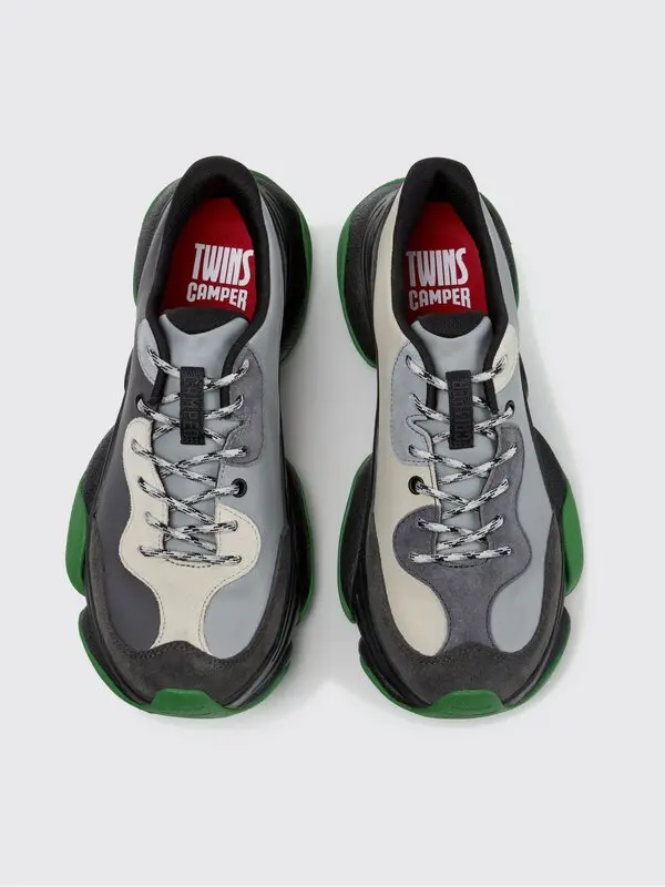 Camper Bicolour Calfskin Leather Trainers With Vibram Sole